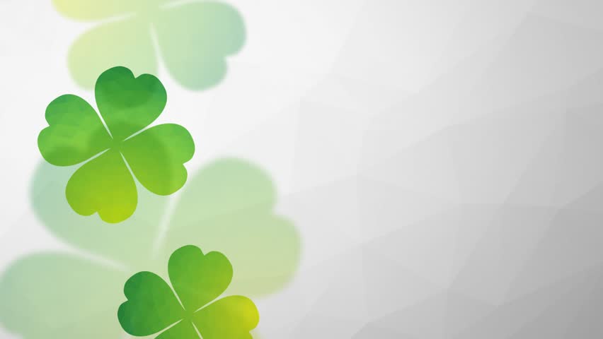 Stock video of falling and rotating green four-leaf clovers | 9523940 ...