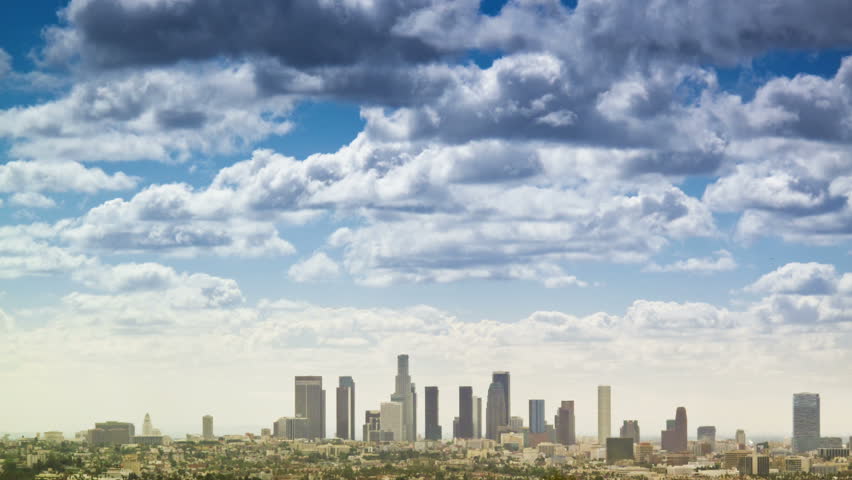 Stock video of downtown los angeles city skyline. clouds | 962740 ...