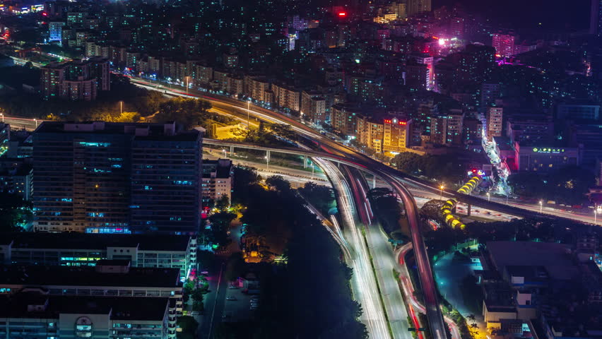 Shenzhen Roof Top Night Light Stock Footage Video (100% Royalty-free ...