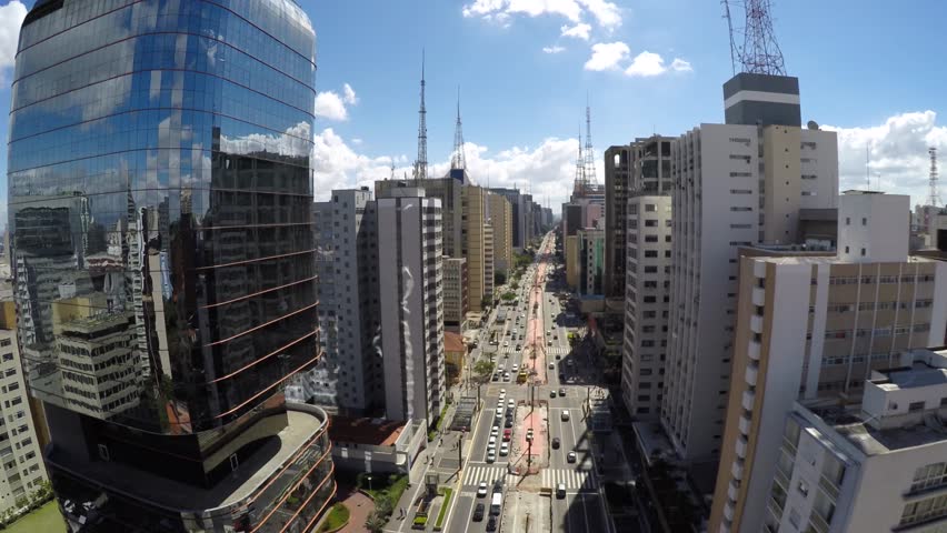 Aerial View Of The Famous Avenida Paulista (Paulista Avenue) In Sao ...