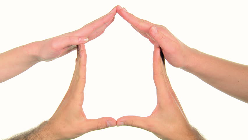 Four Hands Forming a House Stock Footage Video (100% Royalty-free ...